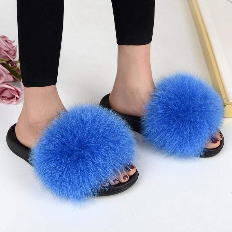 Women Casual Real Fox Fur Slippers – HER SHOP